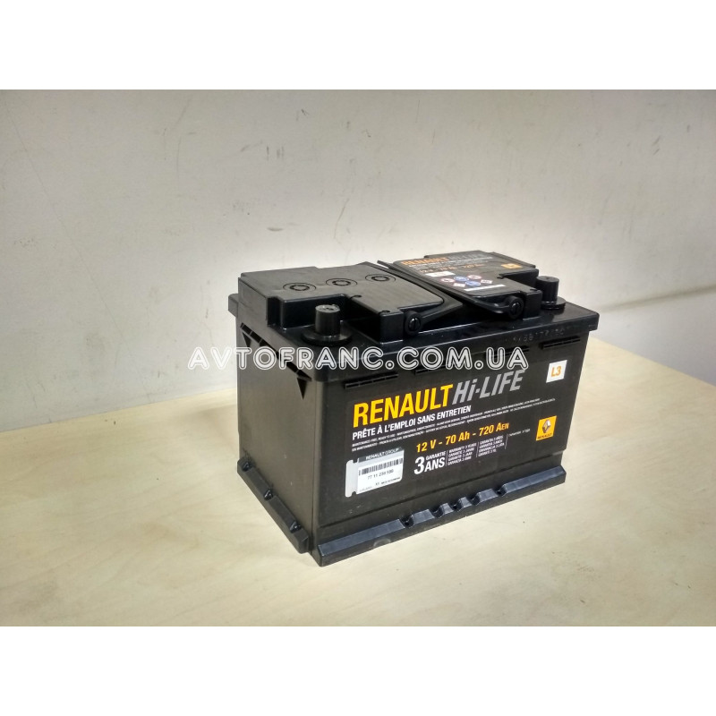 Акумуляторна батарея 70 Ah 720 A Renault Оригінал 7711238598, 7711947965